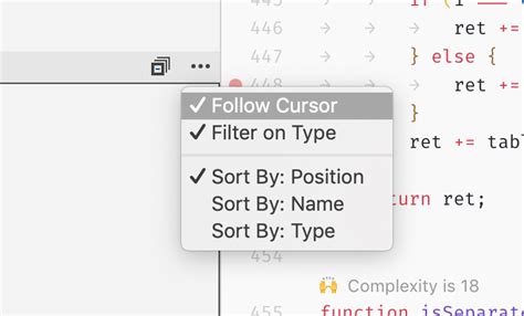 function outline highlight function in the code window · issue 74725 · microsoft vscode · github