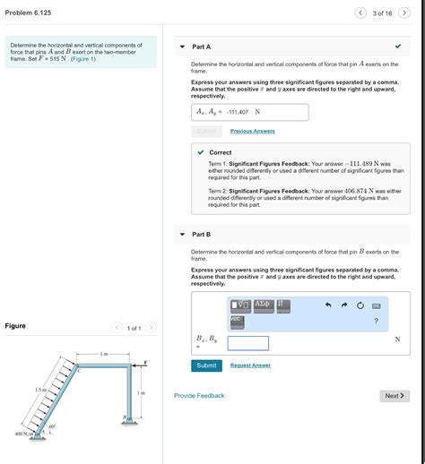 Solved Problem 6 125 3 Of 16 Determine The Horizontal And Chegg Com