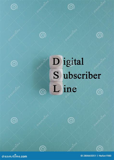 Dsl Digital Subscriber Line Symbol Concept Words Dsl Digital Subscriber Line On Cubes Stock