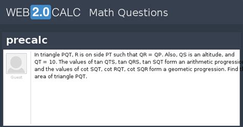 View Question Precalc