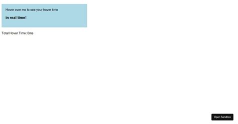 Hover Time Codesandbox