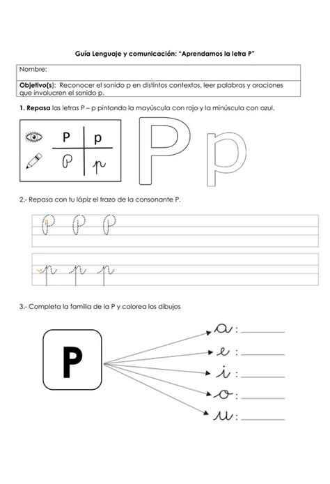 Guía Letra P Profe Social