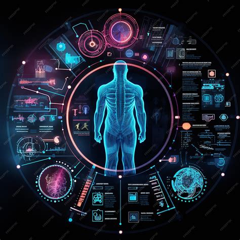 Premium Photo Scanning Body Dna And Animation Of Body Organs
