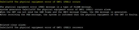 Physical Equipment Error Of ONTi PEEi Occurs GPON Solution