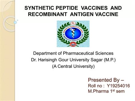 Synthetic Peptide Vaccines And Recombinant Antigen Vaccine Pptx
