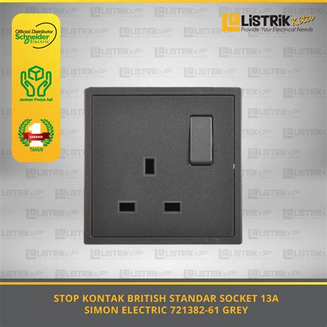 Simon Stop Kontak British Standard Switched Socket 13a