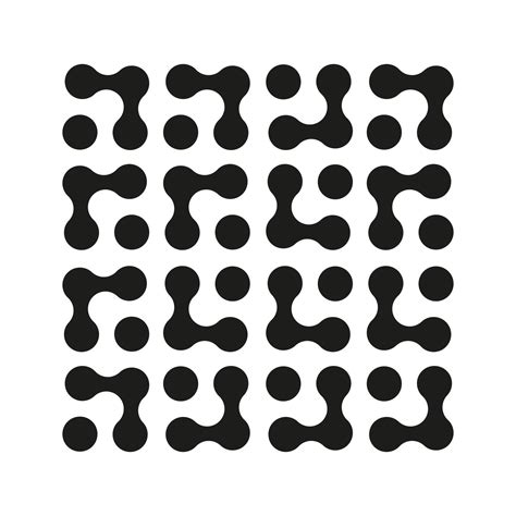 Metaball Icons Connected Dots Signs Integration Abstract Symbol Circles Seamless Pattern