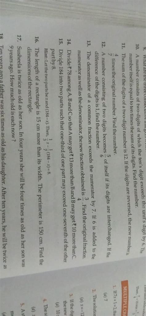 A Number Consists Of Two Digits Of Which The Ten S Digit Exceeds The