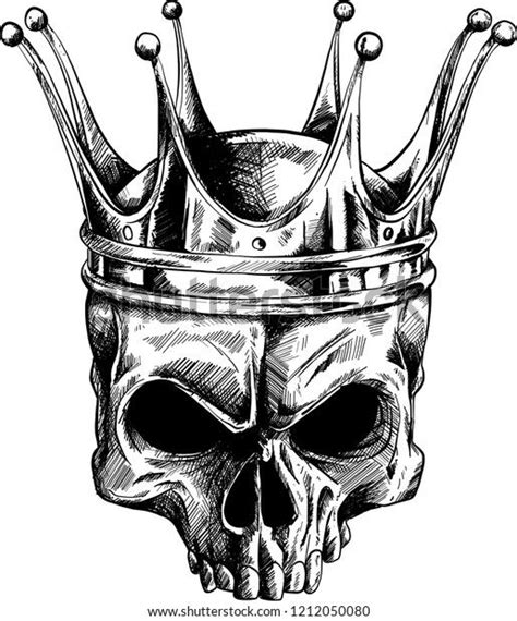 Find Illustration Black White Skull Crown Beard Stock Images In Hd And