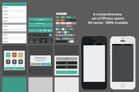 Flat Ios Ui Kit With 2 Flat Iphones Creative Ui Kits And Libraries