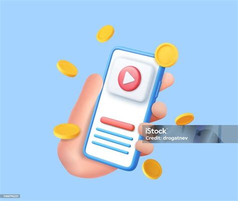 3d 소셜 미디어 모바일 재생 비디오 수익 창출 3차원 형태에 대한 스톡 벡터 아트 및 기타 이미지 3차원 형태 Live Event 개념 Istock