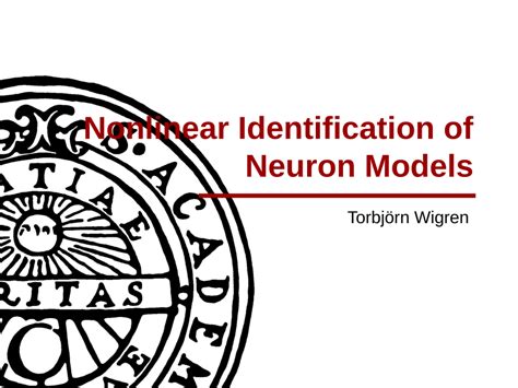 Pdf Nonlinear Identification Of Neuron Models