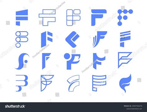 Initial Letter F Logo Element Set Stock Vector Royalty Free Shutterstock