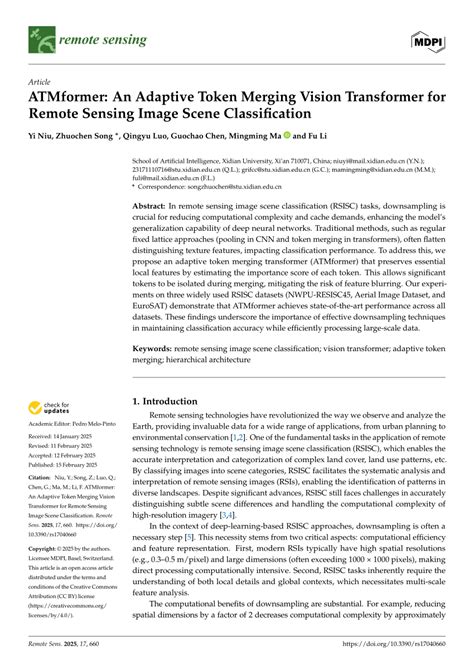 Pdf Atmformer An Adaptive Token Merging Vision Transformer For