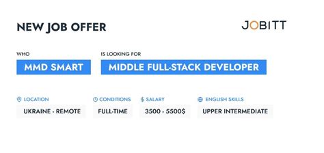 Jobitt 🔘 𝗠𝗠𝗗 𝗦𝗺𝗮𝗿𝘁 𝗶𝘀 𝗹𝗼𝗼𝗸𝗶𝗻𝗴 𝗳𝗼𝗿 𝗮 𝗠𝗶𝗱𝗱𝗹𝗲 𝗙𝘂𝗹𝗹𝘀𝘁𝗮𝗰𝗸 𝗗𝗲𝘃𝗲𝗹𝗼𝗽𝗲𝗿 ️salary 3500 5500 ️full Time