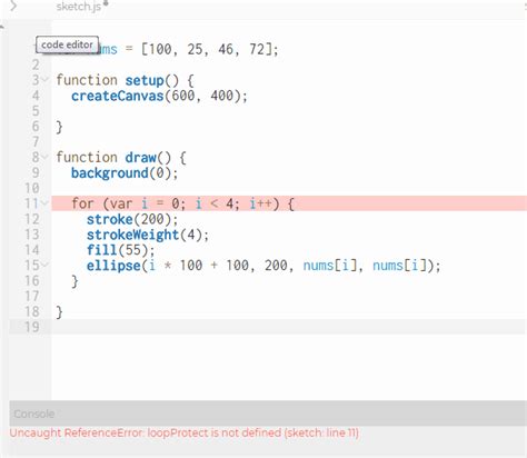 Array Issue With Loop · Issue 636 · Processingp5js Web Editor · Github