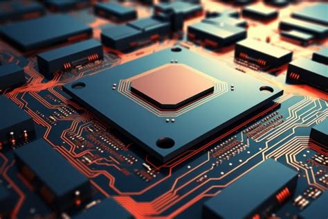 Uncommon Silicon Chip Neon Illumination Data Enlargement Ge