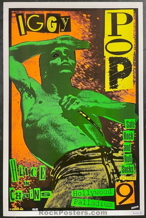 Auction Iggy Pop Frank Kozik Signed 1990 Poster Hollywood Pall