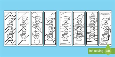 Kinsley Name Simple Colouring Bookmarks Twinkl Ks1