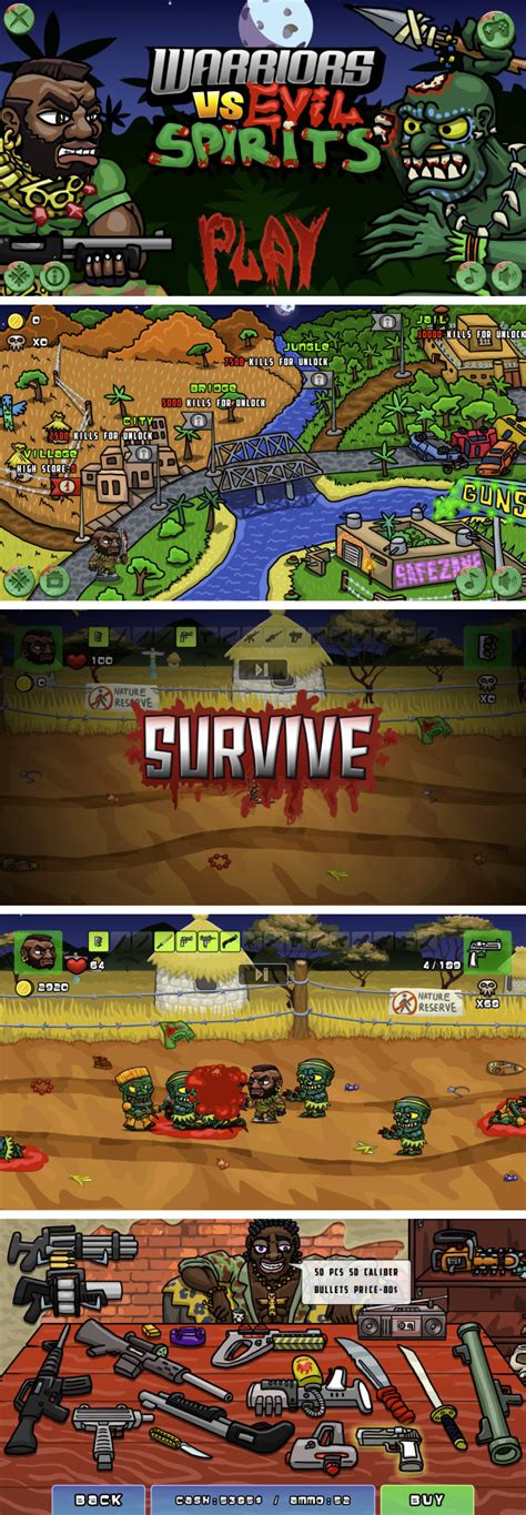 Warriors VS Evil Spirits HTML5 Game 5 Levels Mobile Version