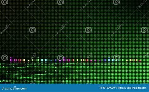 Halftone Dots Abstract Multicolored Sound Wave Pattern On Green Background Sound Spectrum Dance