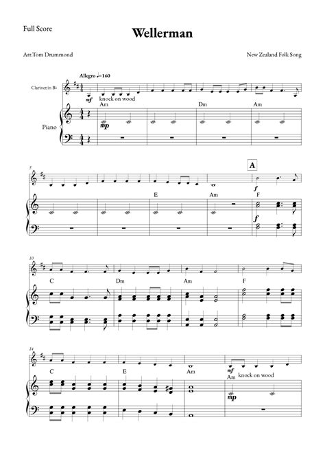Wellerman Arr Tom Drummond By New Zealand Folk Song Sheet Music For