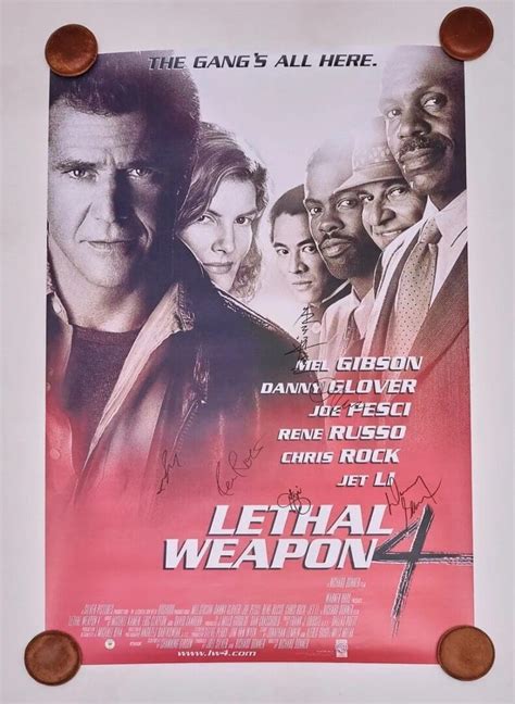 Lethal Weapon 4 Cast Signed Movie Poster Yourpremiermemorabilia