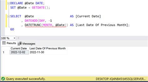 Sql Server 2022 Tsql How To Get Previous Current And Last Month