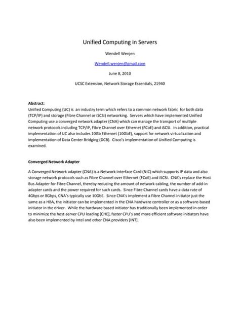 Unified Computing In Servers Pdf