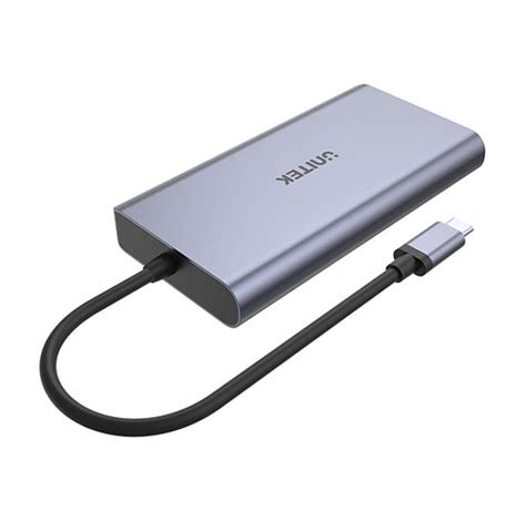 Unitek UHUB S In USB C Ethernet Hub With MST Dual Monitor W Power Delivery And Card