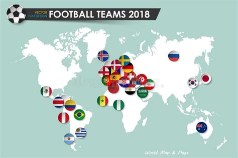 足球杯子2018年 橄榄球队国旗在世界地图背景的 国际世界冠军比赛的传染媒介 向量例证 插画 包括有 地点 例证 113239294