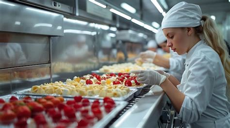 Factory Food Production Packaging Line Premium Ai Generated Image