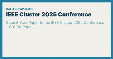 Cluster 2025 Ieee Cluster 2025
