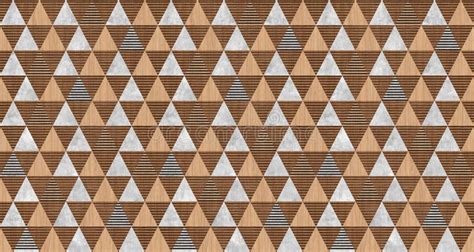 Seamless Brown Colorful Triangle Illustration Wood Texture Design Modern Wallpaper Stock