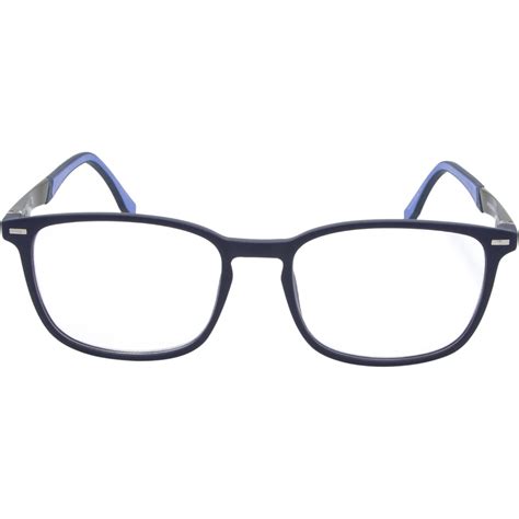 Lpm 4151 Navy Blue Rectangular Mens Reading Glasses Black Ice
