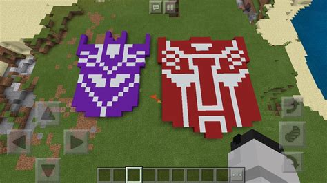 Decided To Make Some Minecraft Pixel Art Of The Autobot And Decepticon Insignias What Do You