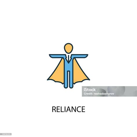 신뢰 개념 2 컬러 라인 아이콘입니다 간단한 노란색과 파란색 요소 그림입니다 신뢰 개념 개요 기호 디자인 개념에 대한 스톡 벡터