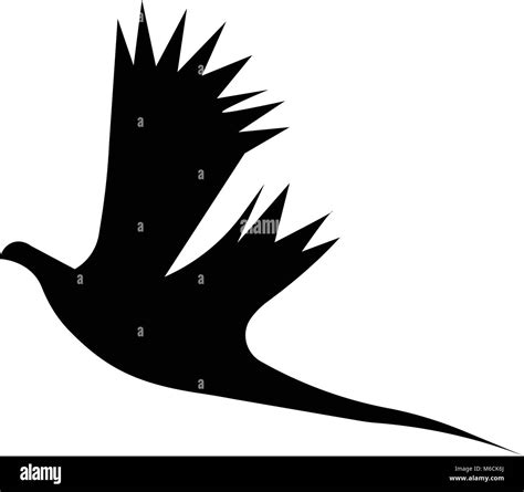 Flying Pheasant Silhouette On White Background Stock Vector Image And Art Alamy