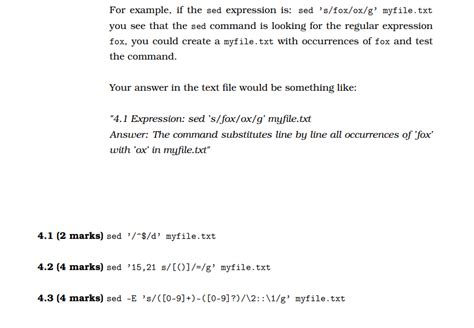 Solved For Example If The Sed Expression Is Sed