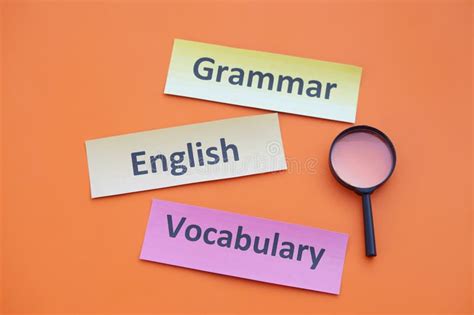 English Grammar Teaching By Using Word Card Teaching Aid Education Materials Stock Image