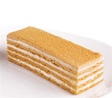 Premium Photo Napoleon Slice Cake Of Puff Pastry With Cream