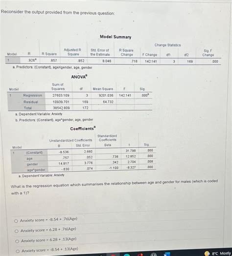 solved using your regression equation to the previous