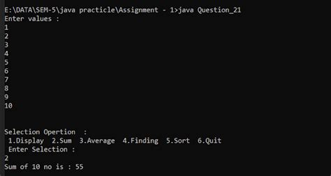 Write A Java Program That Will Do Sum Of Numbers Find Average Find