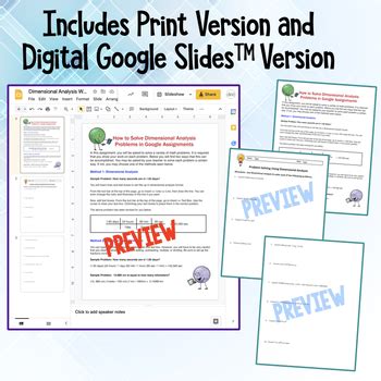 Dimensional Analysis Worksheet By Amy Brown Science TpT