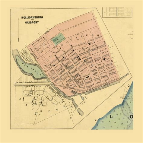 Hollidaysburg And Gaysport Blair Township Pennsylvania 1859 Old Town