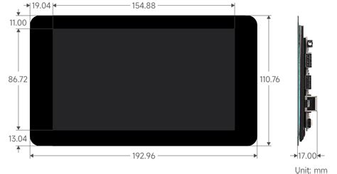 Waveshare 7in Touch Display For Rpi Zero W Ips 1024x600 5 Point Cap
