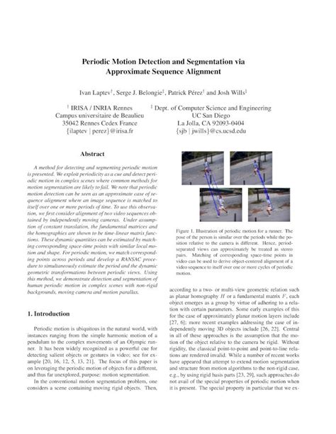 Pdf Periodic Motion Detection And Segmentation Via Approximate