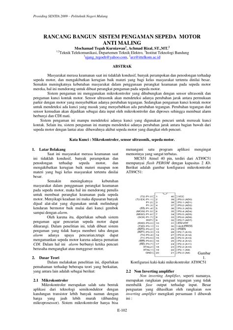 Pdf Rancang Bangun Sistem Pengaman Sepeda Motor Anti Maling