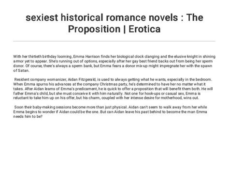 Sexiest Historical Romance Novels The Proposition Erotica