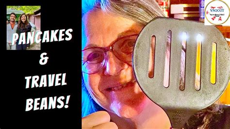 Eating Pancakes And Sausages With Travel Beans Youtube